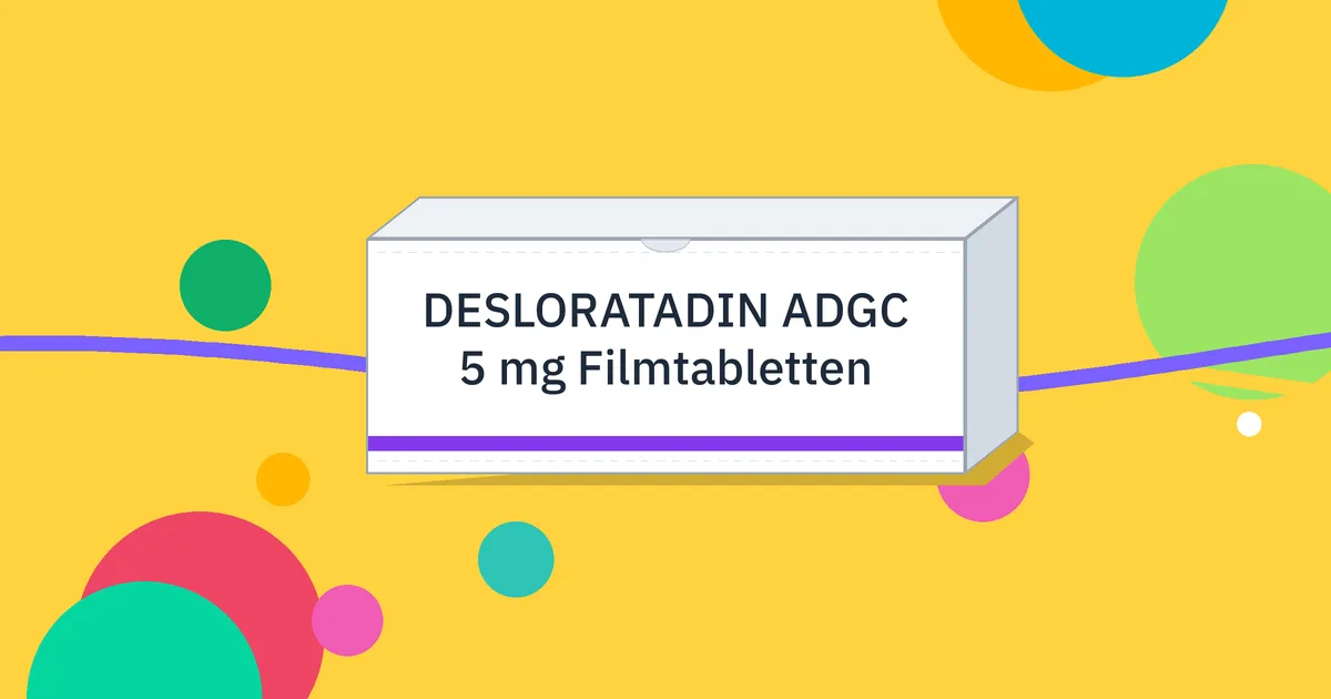 Symbolbild: Packung mit der Aufschrift DESLORATADIN ADGC 5 mg Filmtabletten (PZN 17145949) – Verfügbarkeit und Bezug in Apotheken in Frankfurt am Main