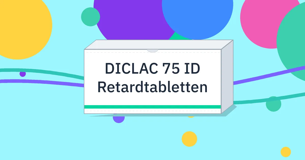 Symbolbild: Packung mit der Aufschrift DICLAC 75 ID Retardtabletten (PZN 12605263) – Verfügbarkeit und Bezug in Apotheken in Frankfurt am Main