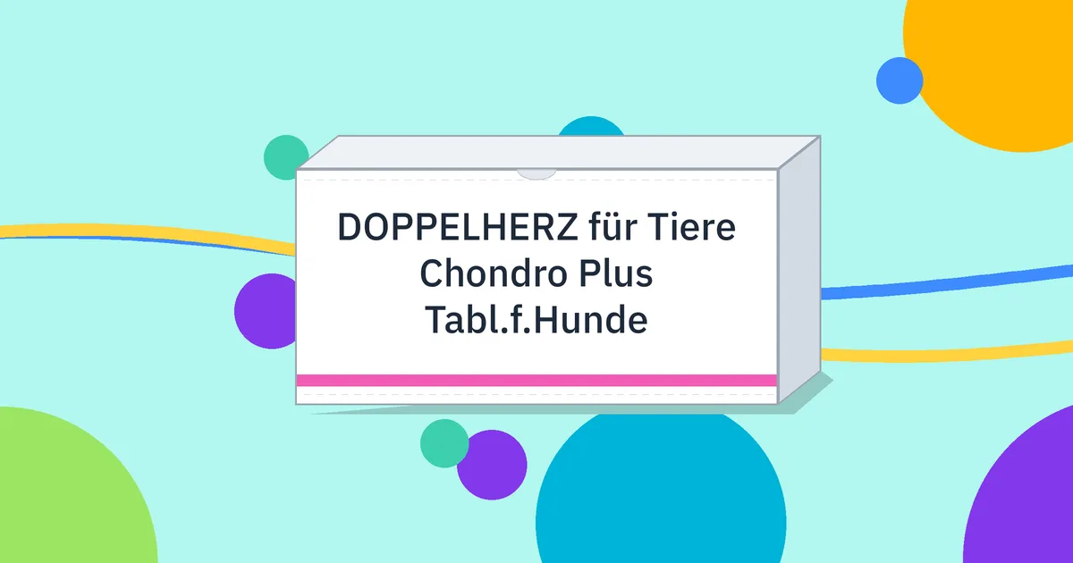 Symbolbild: Packung mit der Aufschrift DOPPELHERZ für Tiere Chondro Plus Tabl.f.Hunde (PZN 19495636) – Verfügbarkeit und Bezug in Apotheken in Frankfurt am Main