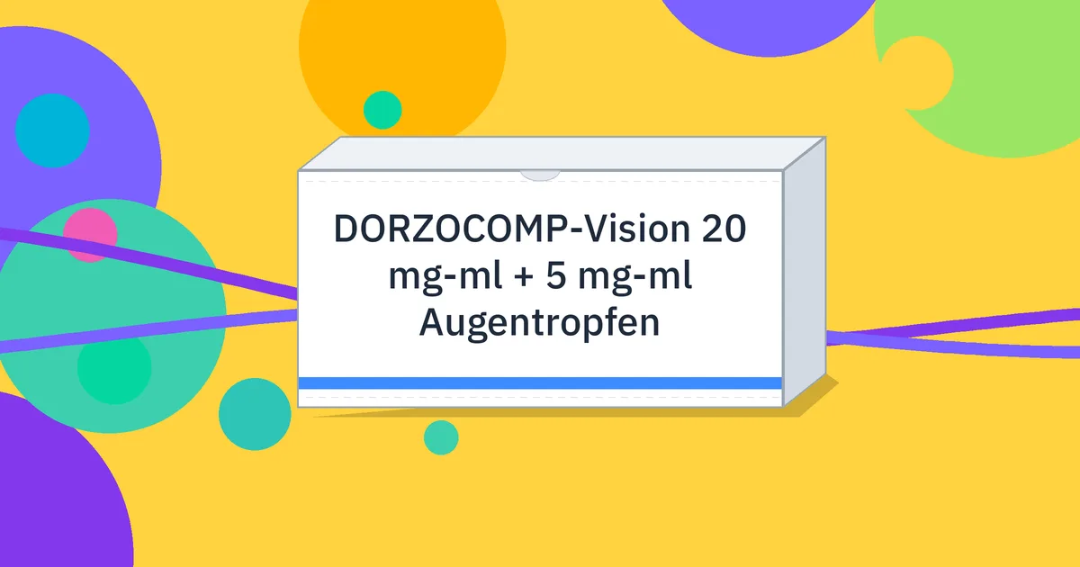 Symbolbild: Packung mit der Aufschrift DORZOCOMP-Vision 20 mg-ml + 5 mg-ml Augentropfen (PZN 20406916) – Verfügbarkeit und Bezug in Apotheken in Frankfurt am Main