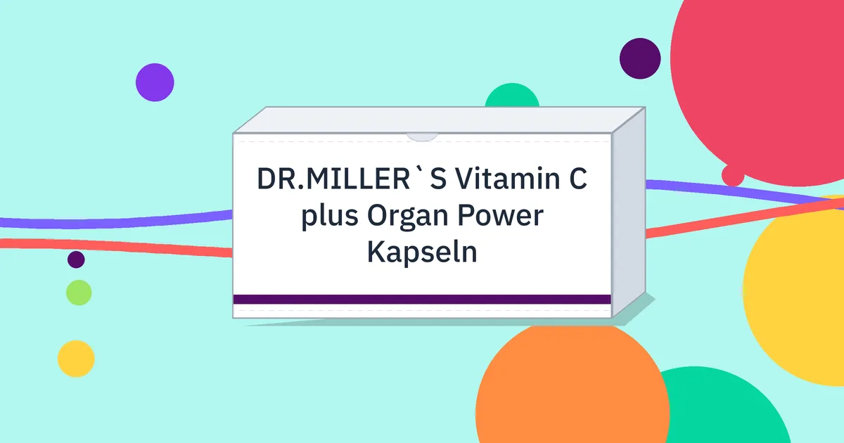 Symbolbild: Packung mit der Aufschrift DR.MILLER`S Vitamin C plus Organ Power Kapseln (PZN 07778932) – Verfügbarkeit und Bezug in Apotheken in Frankfurt am Main