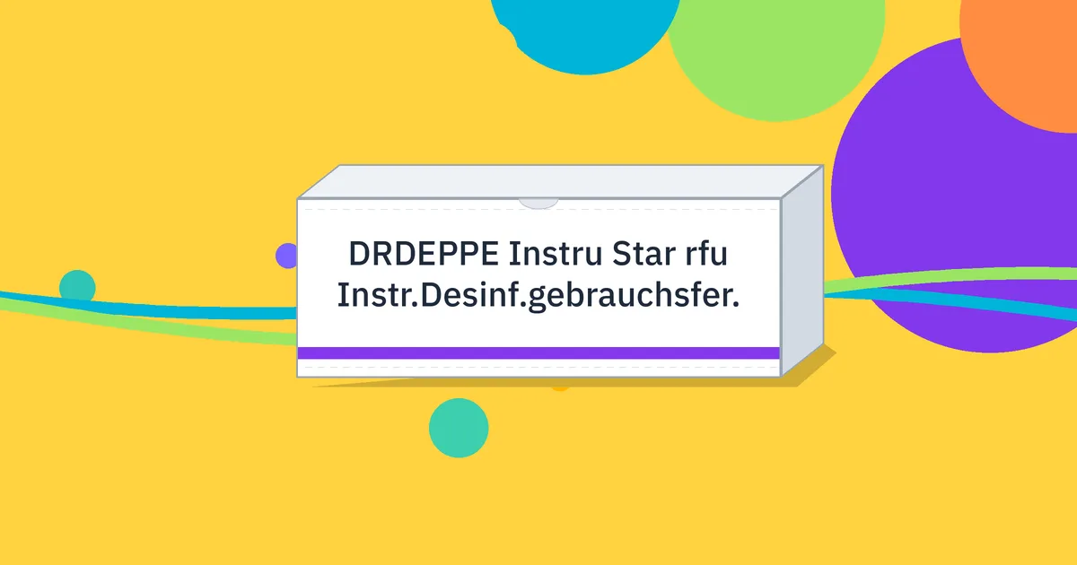 Symbolbild: Packung mit der Aufschrift DRDEPPE Instru Star rfu Instr.Desinf.gebrauchsfer. (PZN 18313372) – Verfügbarkeit und Bezug in Apotheken in Frankfurt am Main