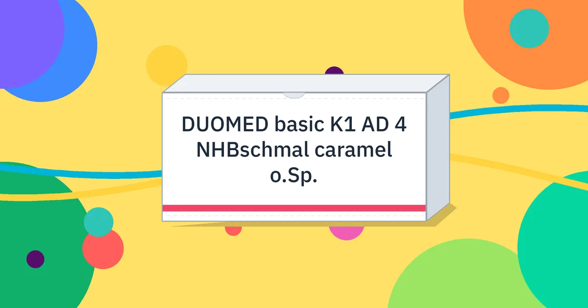 Symbolbild: Packung mit der Aufschrift DUOMED basic K1 AD 4 NHBschmal caramel o.Sp. (PZN 20903537) – Verfügbarkeit und Bezug in Apotheken in Frankfurt am Main