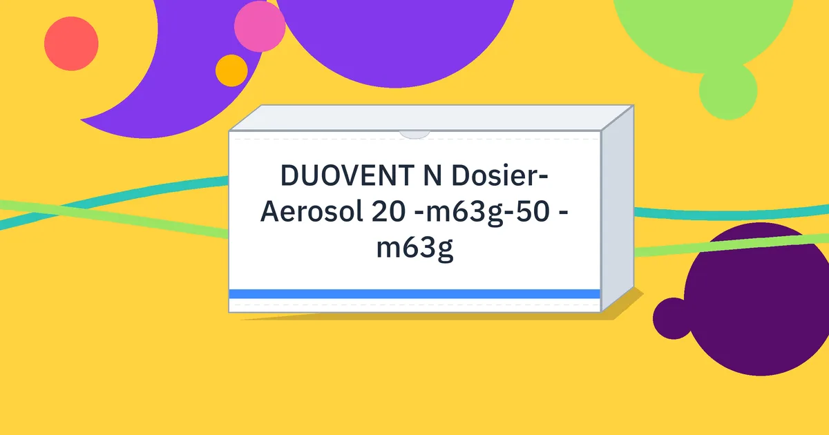 Symbolbild: Packung mit der Aufschrift DUOVENT N Dosier-Aerosol 20 -m63g-50 -m63g (PZN 17529041) – Verfügbarkeit und Bezug in Apotheken in Frankfurt am Main