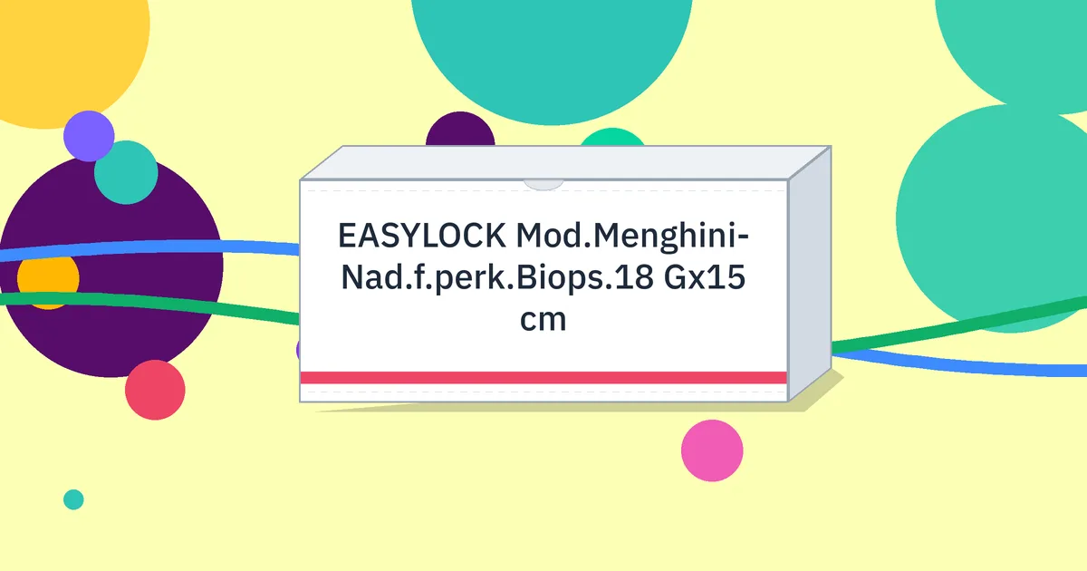 Symbolbild: Packung mit der Aufschrift EASYLOCK Mod.Menghini-Nad.f.perk.Biops.18 Gx15 cm (PZN 16362231) – Verfügbarkeit und Bezug in Apotheken in Frankfurt am Main