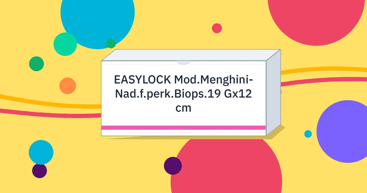 Symbolbild: Packung mit der Aufschrift EASYLOCK Mod.Menghini-Nad.f.perk.Biops.19 Gx12 cm (PZN 16362308) – Verfügbarkeit und Bezug in Apotheken in Frankfurt am Main