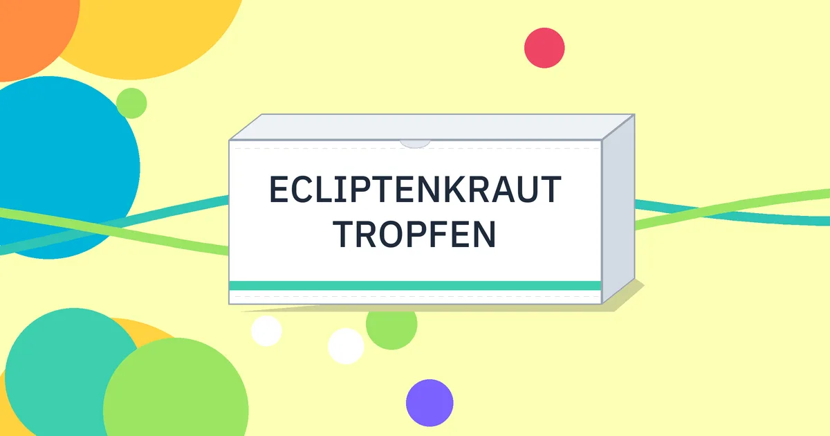 Symbolbild: Packung mit der Aufschrift ECLIPTENKRAUT TROPFEN (PZN 14283817) – Verfügbarkeit und Bezug in Apotheken in Frankfurt am Main
