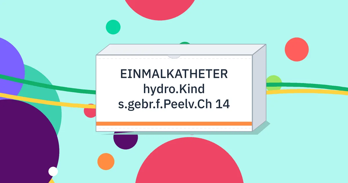 Symbolbild: Packung mit der Aufschrift EINMALKATHETER hydro.Kind s.gebr.f.Peelv.Ch 14 (PZN 14137004) – Verfügbarkeit und Bezug in Apotheken in Frankfurt am Main