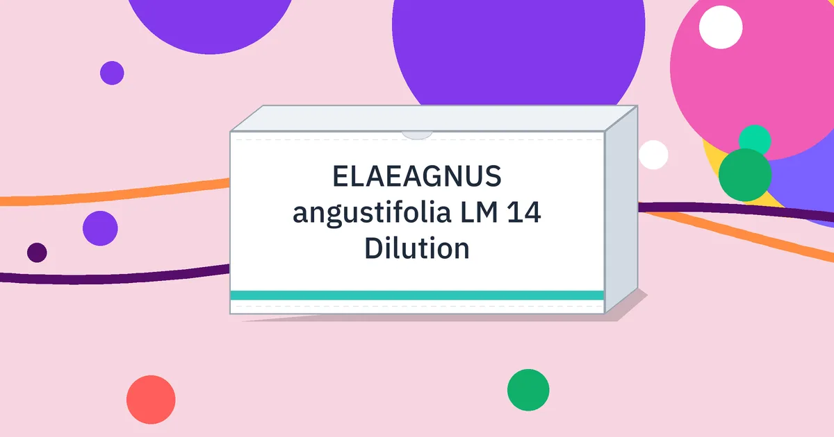 Symbolbild: Packung mit der Aufschrift ELAEAGNUS angustifolia LM 14 Dilution (PZN 13469365) – Verfügbarkeit und Bezug in Apotheken in Frankfurt am Main