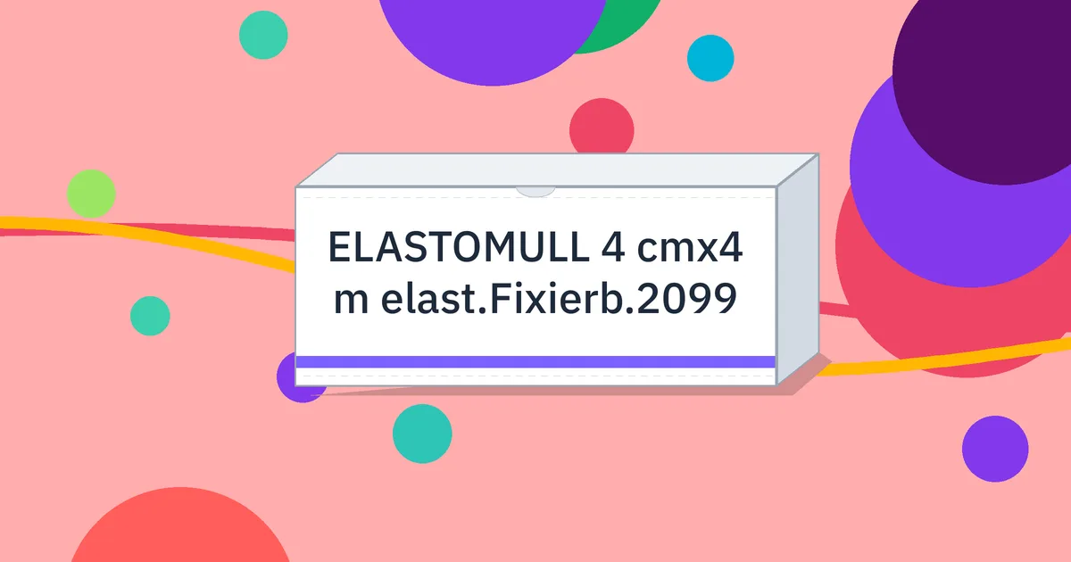 Symbolbild: Packung mit der Aufschrift ELASTOMULL 4 cmx4 m elast.Fixierb.2099 (PZN 12892512) – Verfügbarkeit und Bezug in Apotheken in Frankfurt am Main