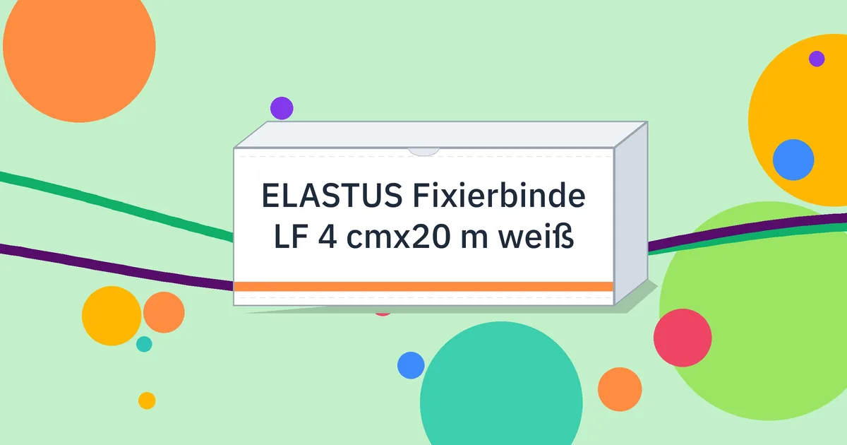 Symbolbild: Packung mit der Aufschrift ELASTUS Fixierbinde LF 4 cmx20 m weiß (PZN 16331182) – Verfügbarkeit und Bezug in Apotheken in Frankfurt am Main