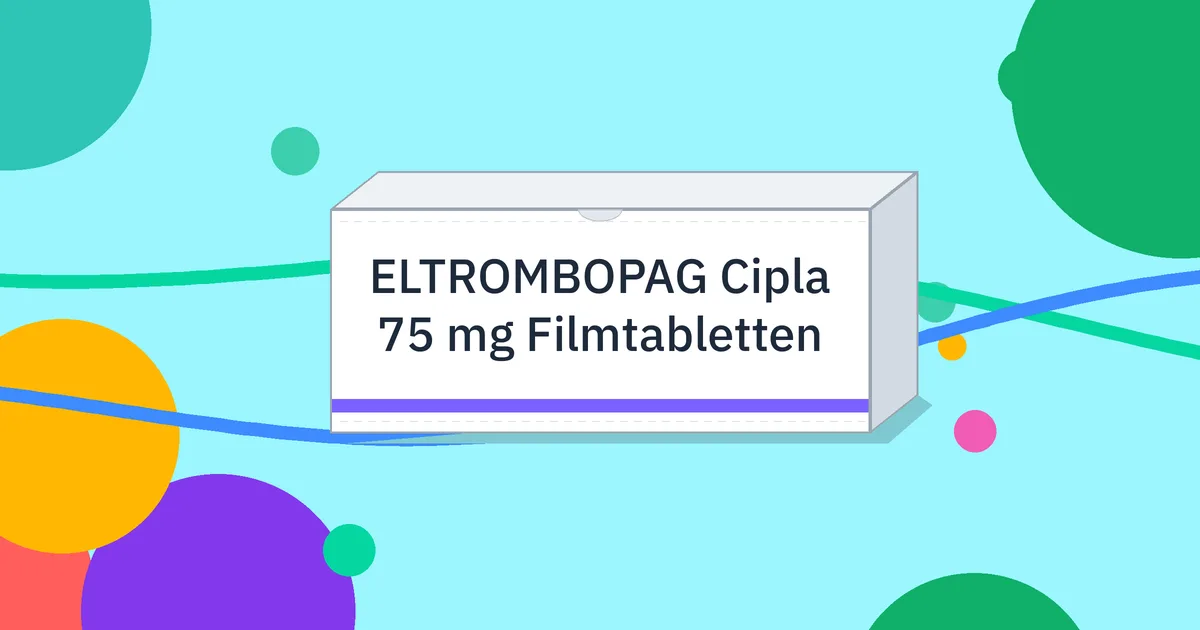 Symbolbild: Packung mit der Aufschrift ELTROMBOPAG Cipla 75 mg Filmtabletten (PZN 20002283) – Verfügbarkeit und Bezug in Apotheken in Frankfurt am Main