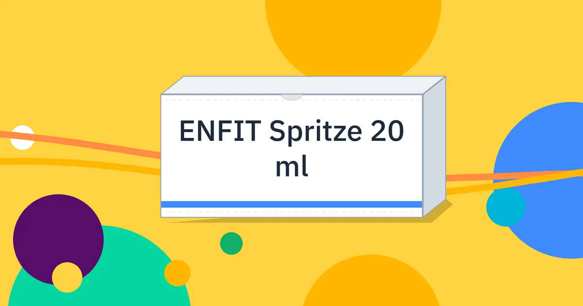Symbolbild: Packung mit der Aufschrift ENFIT Spritze 20 ml (PZN 16626150) – Verfügbarkeit und Bezug in Apotheken in Frankfurt am Main