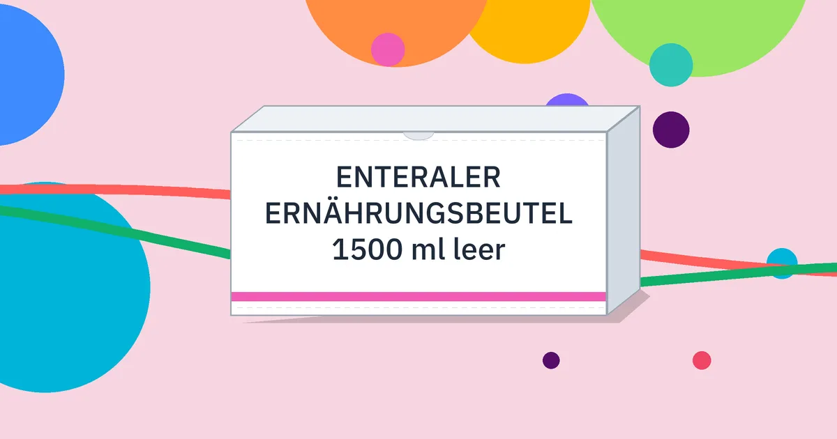 Symbolbild: Packung mit der Aufschrift ENTERALER ERNÄHRUNGSBEUTEL 1500 ml leer (PZN 17273239) – Verfügbarkeit und Bezug in Apotheken in Frankfurt am Main
