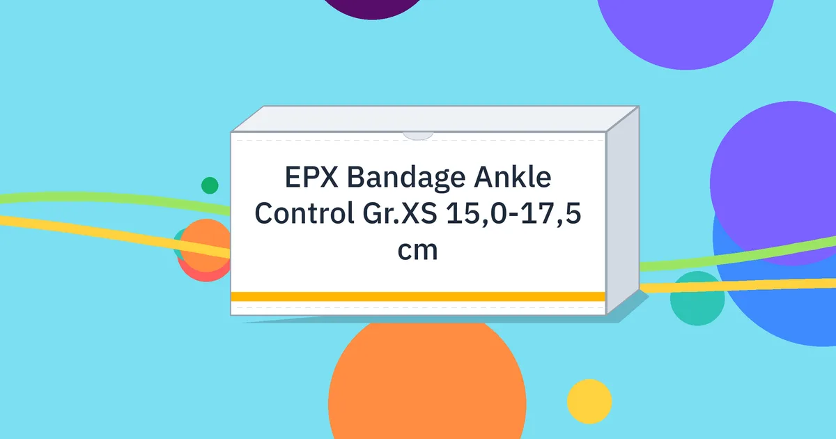 Symbolbild: Packung mit der Aufschrift EPX Bandage Ankle Control Gr.XS 15,0-17,5 cm (PZN 00662209) – Verfügbarkeit und Bezug in Apotheken in Frankfurt am Main