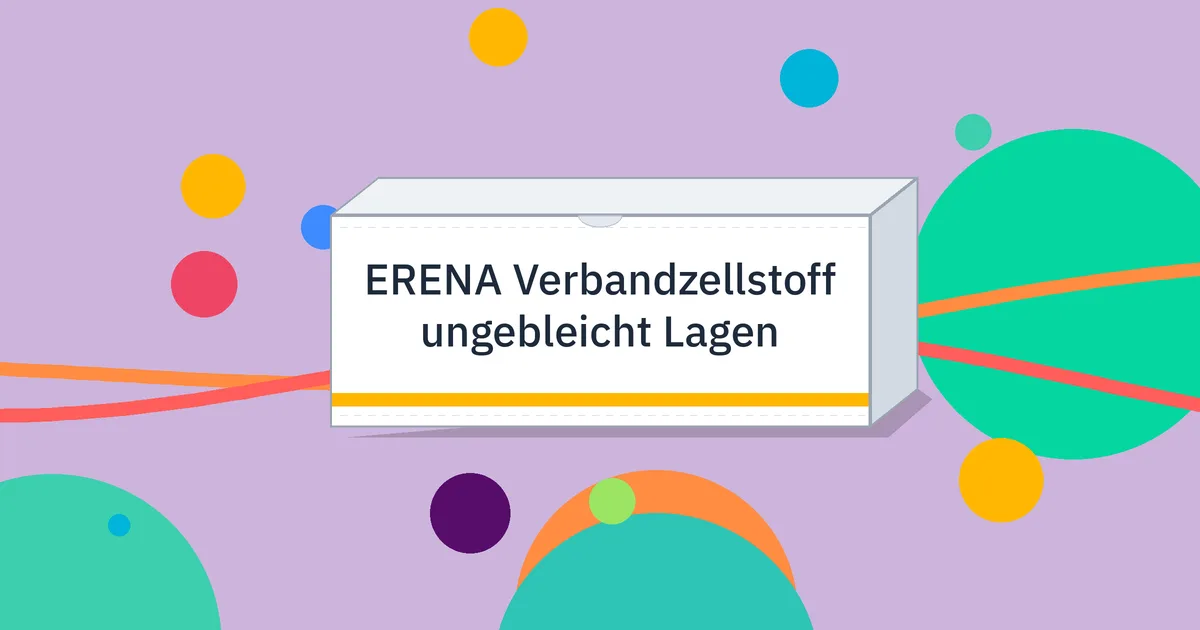 Symbolbild: Packung mit der Aufschrift ERENA Verbandzellstoff ungebleicht Lagen (PZN 03766004) – Verfügbarkeit und Bezug in Apotheken in Frankfurt am Main