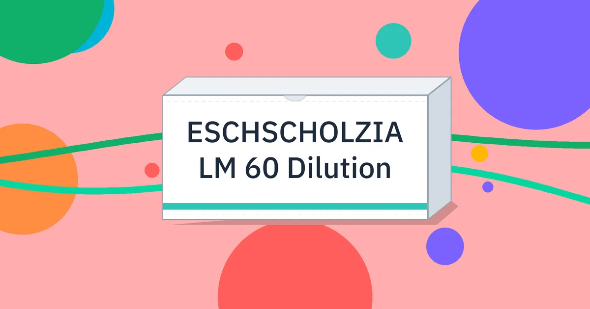 Symbolbild: Packung mit der Aufschrift ESCHSCHOLZIA LM 60 Dilution (PZN 13480214) – Verfügbarkeit und Bezug in Apotheken in Frankfurt am Main