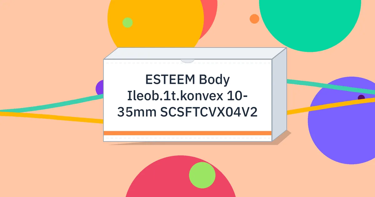 Symbolbild: Packung mit der Aufschrift ESTEEM Body Ileob.1t.konvex 10-35mm SCSFTCVX04V2 (PZN 18837431) – Verfügbarkeit und Bezug in Apotheken in Frankfurt am Main