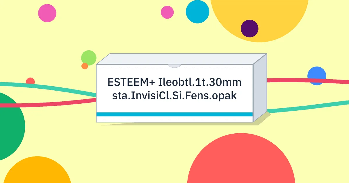 Symbolbild: Packung mit der Aufschrift ESTEEM+ Ileobtl.1t.30mm sta.InvisiCl.Si.Fens.opak (PZN 13507491) – Verfügbarkeit und Bezug in Apotheken in Frankfurt am Main