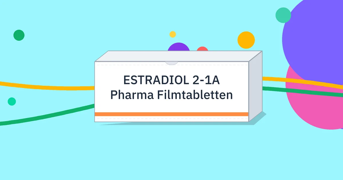 Symbolbild: Packung mit der Aufschrift ESTRADIOL 2-1A Pharma Filmtabletten (PZN 00846205) – Verfügbarkeit und Bezug in Apotheken in Frankfurt am Main