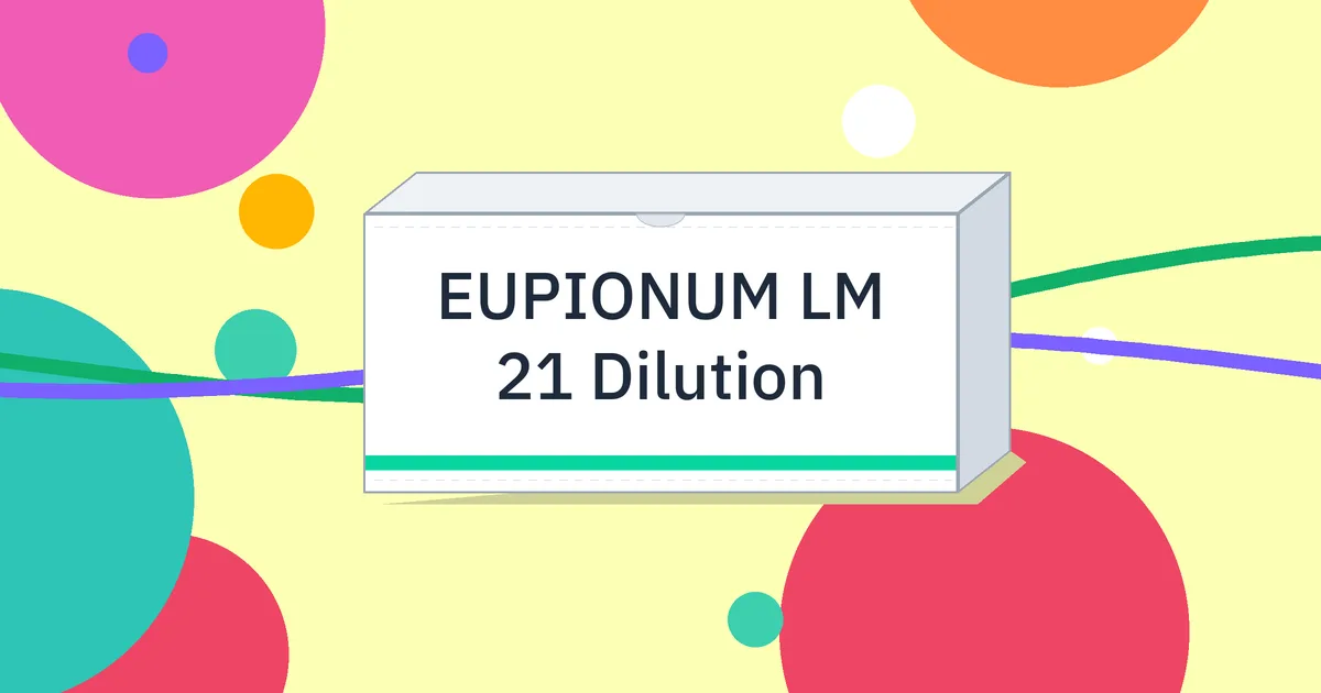 Symbolbild: Packung mit der Aufschrift EUPIONUM LM 21 Dilution (PZN 13483796) – Verfügbarkeit und Bezug in Apotheken in Frankfurt am Main