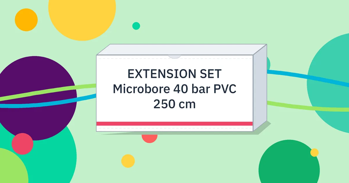 Symbolbild: Packung mit der Aufschrift EXTENSION SET Microbore 40 bar PVC 250 cm (PZN 18837170) – Verfügbarkeit und Bezug in Apotheken in Frankfurt am Main