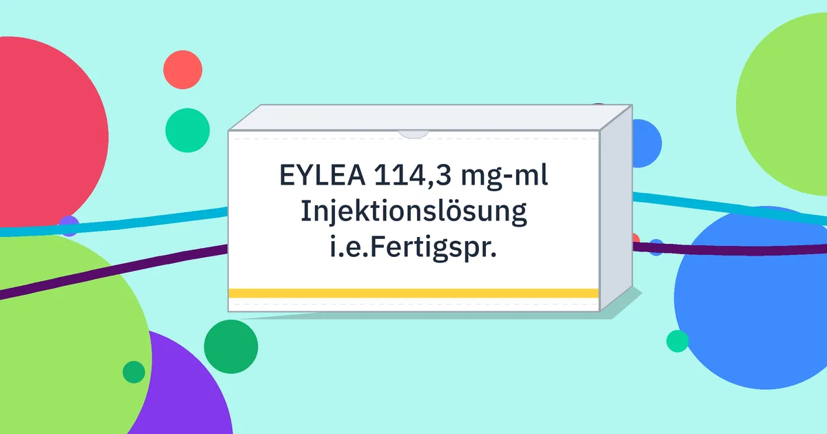 Symbolbild: Packung mit der Aufschrift EYLEA 114,3 mg-ml Injektionslösung i.e.Fertigspr. (PZN 19830595) – Verfügbarkeit und Bezug in Apotheken in Frankfurt am Main
