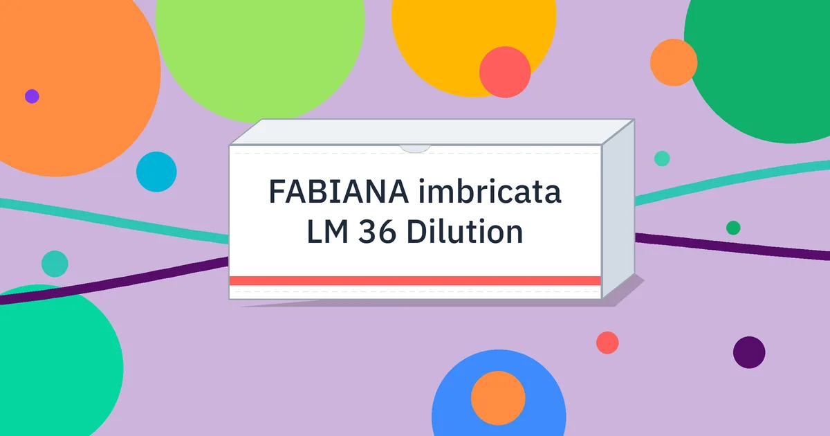 Symbolbild: Packung mit der Aufschrift FABIANA imbricata LM 36 Dilution (PZN 13485789) – Verfügbarkeit und Bezug in Apotheken in Frankfurt am Main