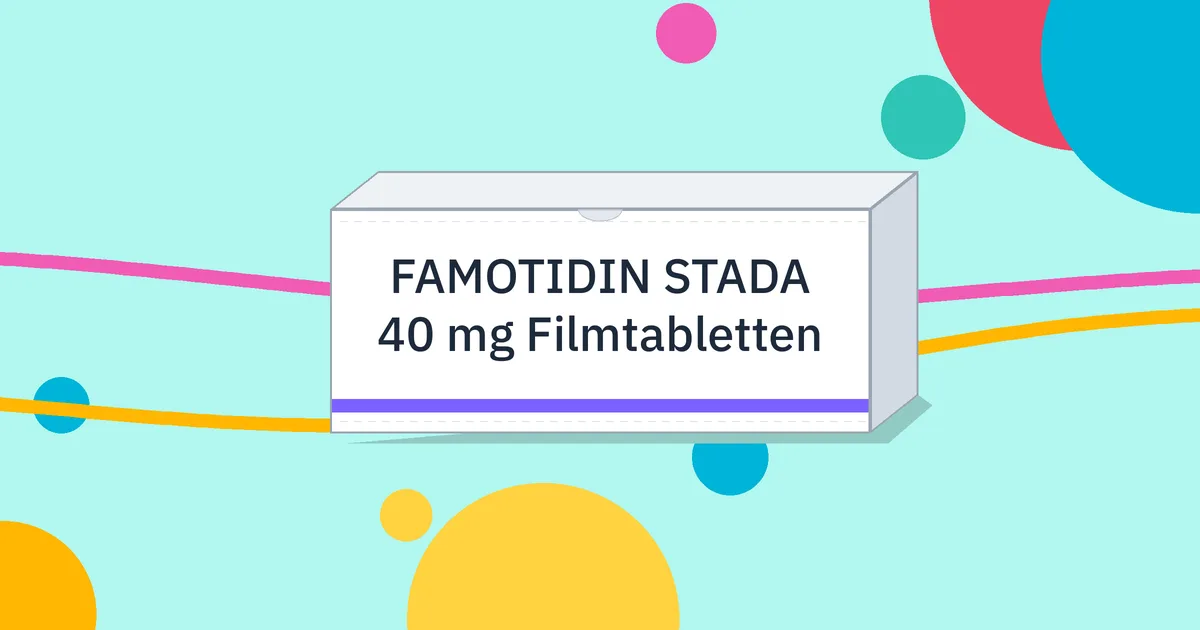 Symbolbild: Packung mit der Aufschrift FAMOTIDIN STADA 40 mg Filmtabletten (PZN 00592733) – Verfügbarkeit und Bezug in Apotheken in Frankfurt am Main