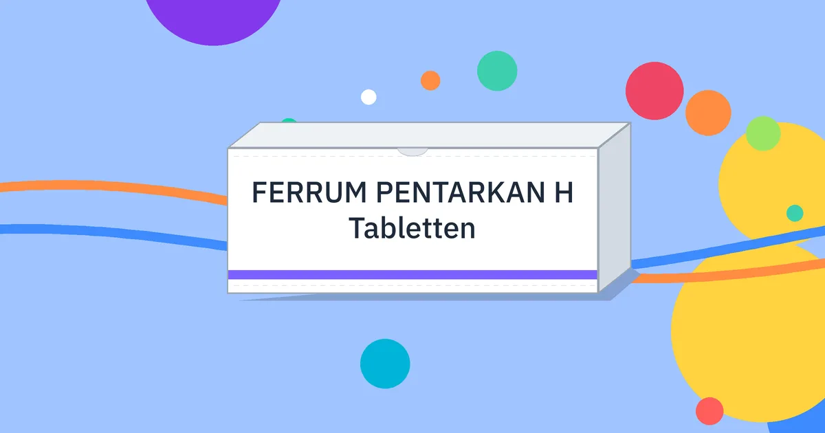 Symbolbild: Packung mit der Aufschrift FERRUM PENTARKAN H Tabletten (PZN 08534712) – Verfügbarkeit und Bezug in Apotheken in Frankfurt am Main