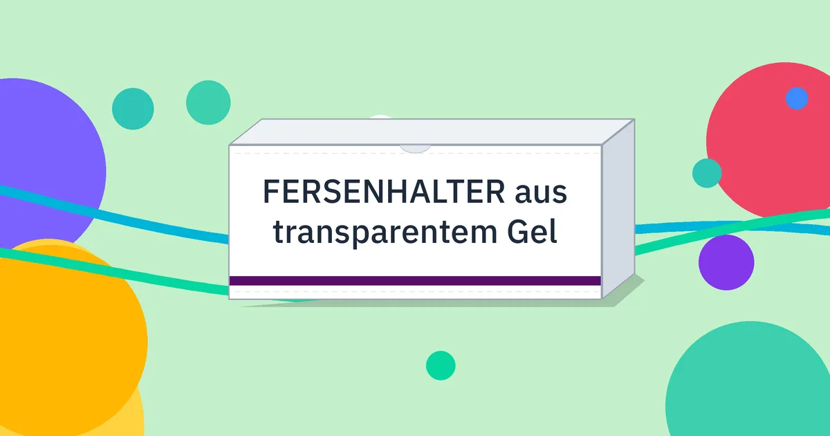 Symbolbild: Packung mit der Aufschrift FERSENHALTER aus transparentem Gel (PZN 11349214) – Verfügbarkeit und Bezug in Apotheken in Frankfurt am Main