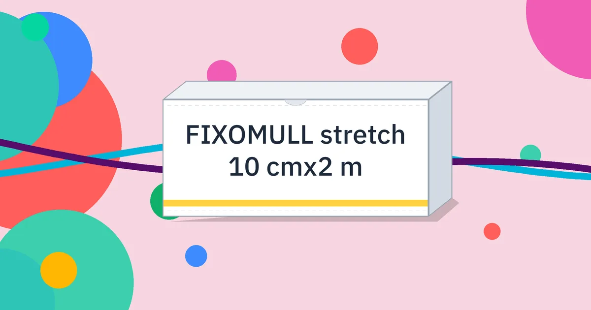 Symbolbild: Packung mit der Aufschrift FIXOMULL stretch 10 cmx2 m (PZN 07524628) – Verfügbarkeit und Bezug in Apotheken in Frankfurt am Main