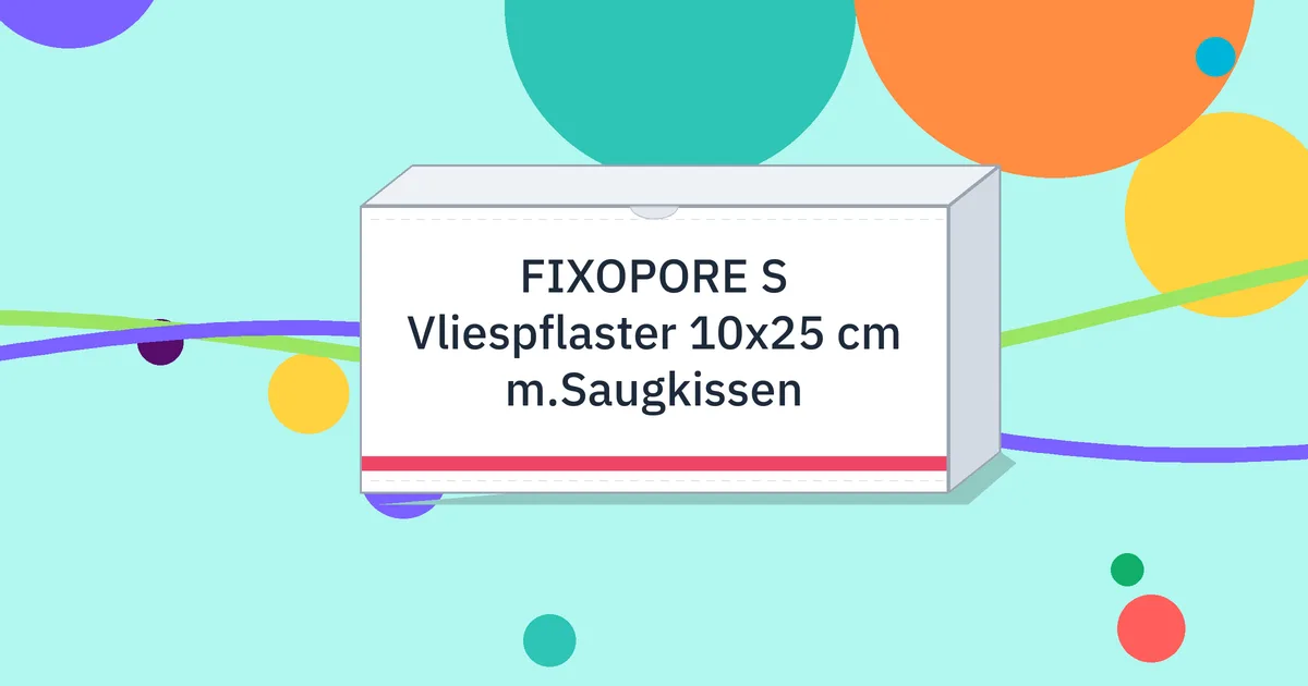 Symbolbild: Packung mit der Aufschrift FIXOPORE S Vliespflaster 10x25 cm m.Saugkissen (PZN 04941030) – Verfügbarkeit und Bezug in Apotheken in Frankfurt am Main