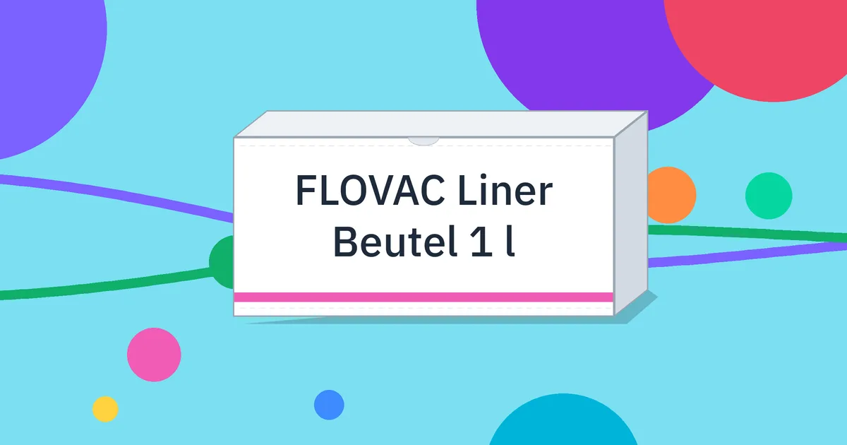 Symbolbild: Packung mit der Aufschrift FLOVAC Liner Beutel 1 l (PZN 10281448) – Verfügbarkeit und Bezug in Apotheken in Frankfurt am Main