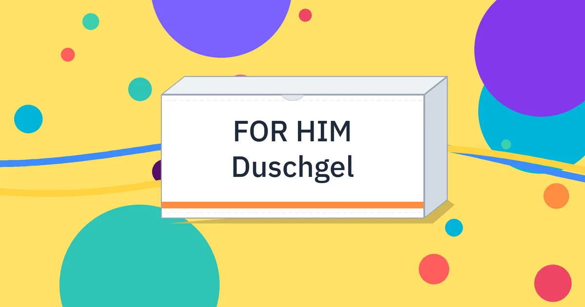 Symbolbild: Packung mit der Aufschrift FOR HIM Duschgel (PZN 19907553) – Verfügbarkeit und Bezug in Apotheken in Frankfurt am Main