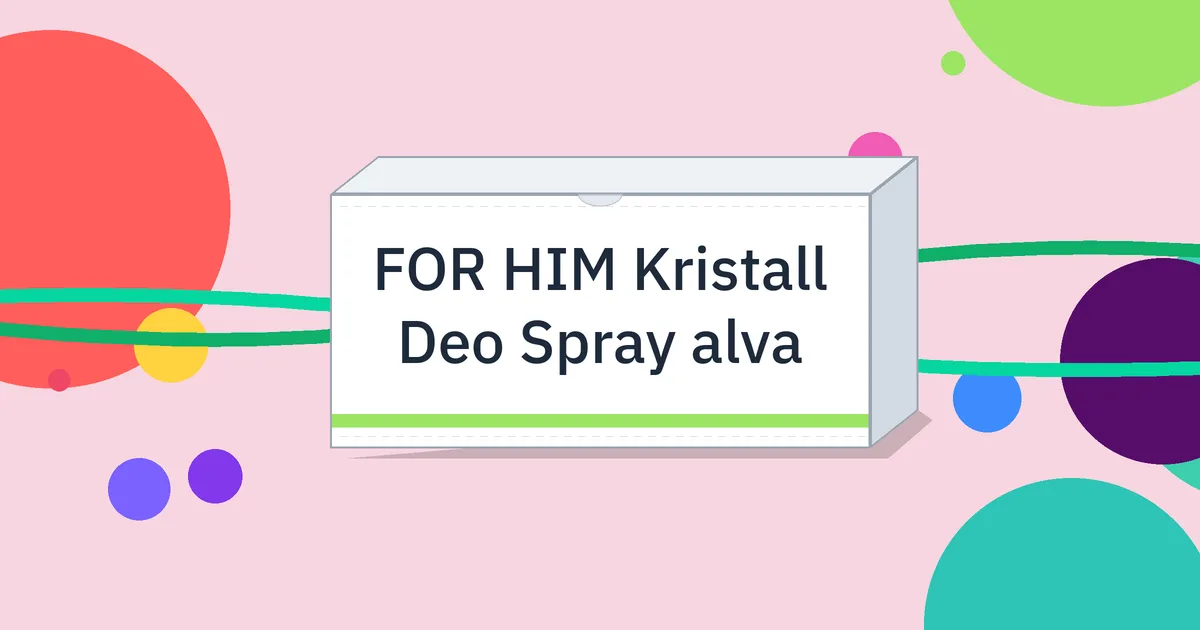 Symbolbild: Packung mit der Aufschrift FOR HIM Kristall Deo Spray alva (PZN 06122193) – Verfügbarkeit und Bezug in Apotheken in Frankfurt am Main