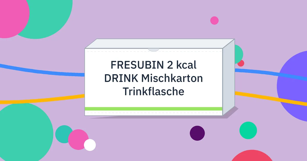 Symbolbild: Packung mit der Aufschrift FRESUBIN 2 kcal DRINK Mischkarton Trinkflasche (PZN 18752462) – Verfügbarkeit und Bezug in Apotheken in Frankfurt am Main