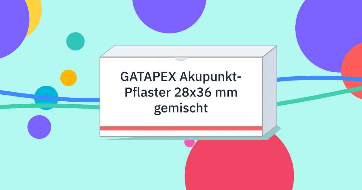Symbolbild: Packung mit der Aufschrift GATAPEX Akupunkt-Pflaster 28x36 mm gemischt (PZN 10144208) – Verfügbarkeit und Bezug in Apotheken in Frankfurt am Main