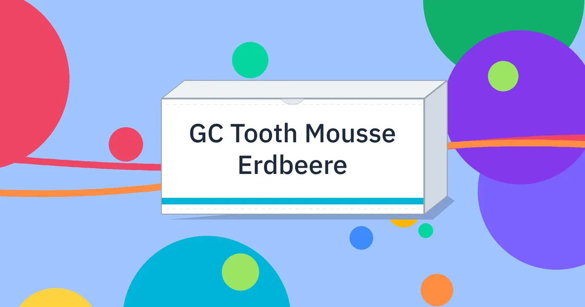 Symbolbild: Packung mit der Aufschrift GC Tooth Mousse Erdbeere (PZN 09517495) – Verfügbarkeit und Bezug in Apotheken in Frankfurt am Main