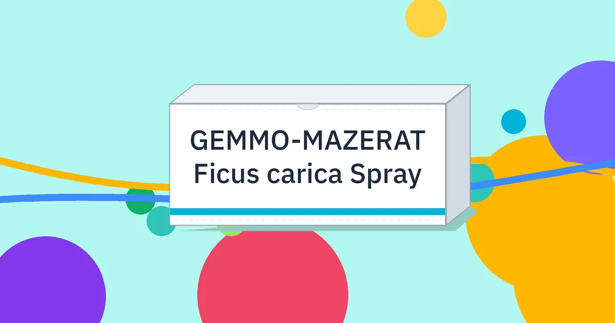 Symbolbild: Packung mit der Aufschrift GEMMO-MAZERAT Ficus carica Spray (PZN 13306172) – Verfügbarkeit und Bezug in Apotheken in Frankfurt am Main
