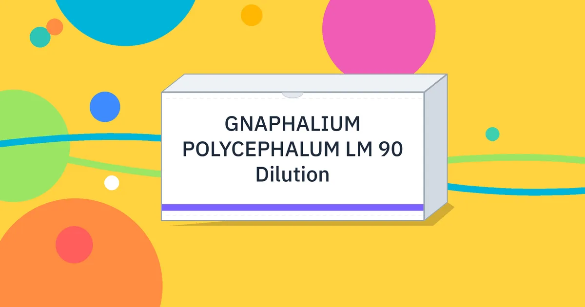 Symbolbild: Packung mit der Aufschrift GNAPHALIUM POLYCEPHALUM LM 90 Dilution (PZN 13545391) – Verfügbarkeit und Bezug in Apotheken in Frankfurt am Main