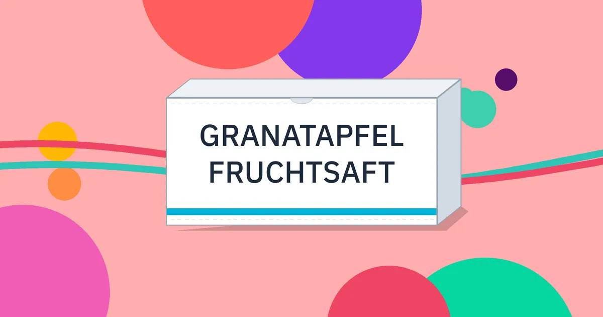 Symbolbild: Packung mit der Aufschrift GRANATAPFEL FRUCHTSAFT (PZN 17636386) – Verfügbarkeit und Bezug in Apotheken in Frankfurt am Main