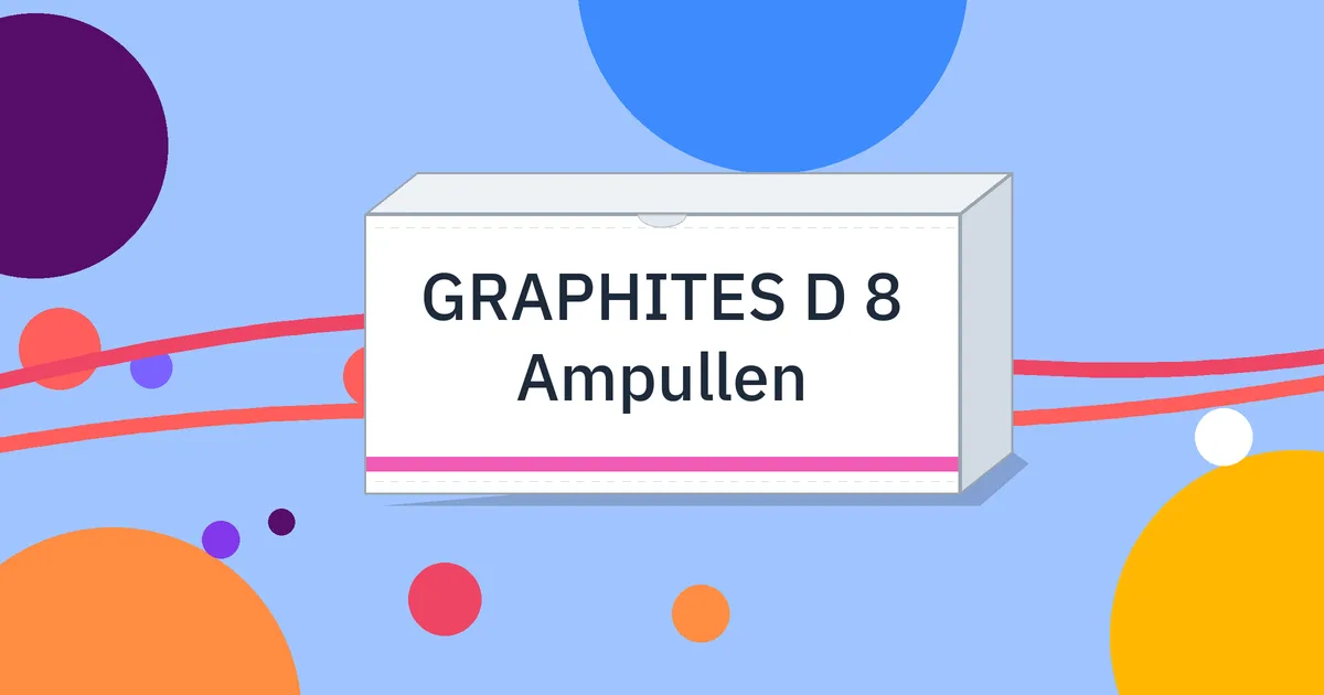 Symbolbild: Packung mit der Aufschrift GRAPHITES D 8 Ampullen (PZN 11706192) – Verfügbarkeit und Bezug in Apotheken in Frankfurt am Main