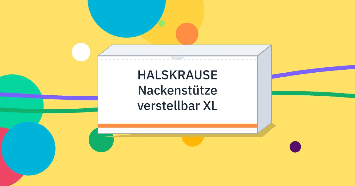 Symbolbild: Packung mit der Aufschrift HALSKRAUSE Nackenstütze verstellbar XL (PZN 19069170) – Verfügbarkeit und Bezug in Apotheken in Frankfurt am Main