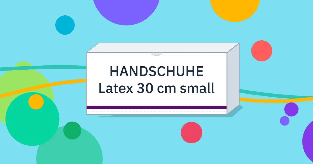 Symbolbild: Packung mit der Aufschrift HANDSCHUHE Latex 30 cm small (PZN 09287368) – Verfügbarkeit und Bezug in Apotheken in Frankfurt am Main