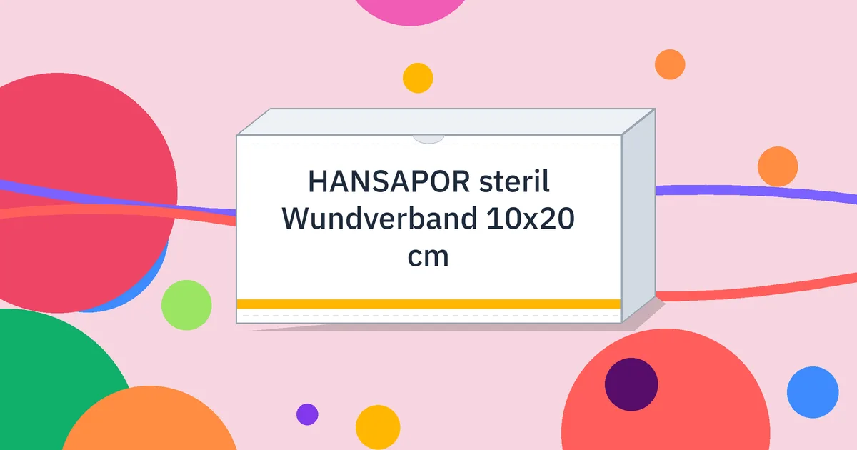 Symbolbild: Packung mit der Aufschrift HANSAPOR steril Wundverband 10x20 cm (PZN 15746751) – Verfügbarkeit und Bezug in Apotheken in Frankfurt am Main