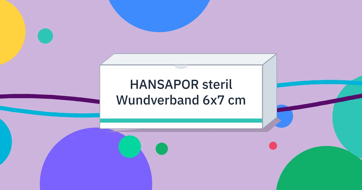 Symbolbild: Packung mit der Aufschrift HANSAPOR steril Wundverband 6x7 cm (PZN 13657523) – Verfügbarkeit und Bezug in Apotheken in Frankfurt am Main