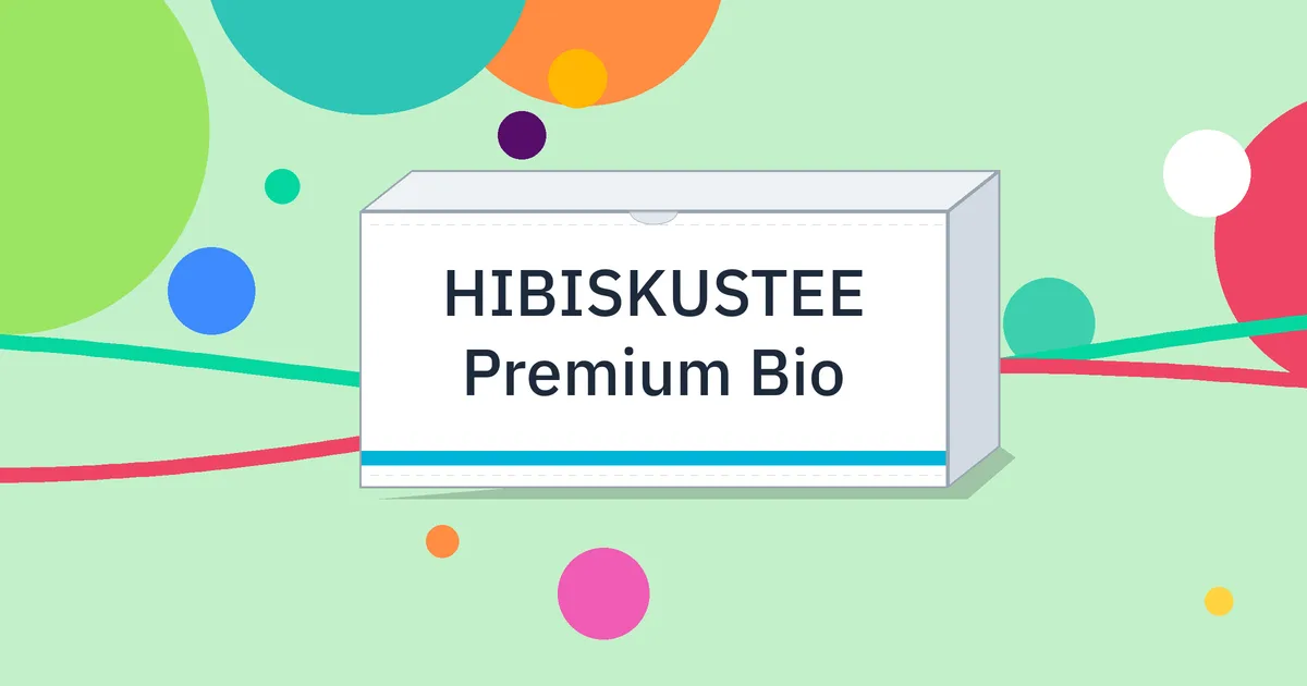Symbolbild: Packung mit der Aufschrift HIBISKUSTEE Premium Bio (PZN 10932331) – Verfügbarkeit und Bezug in Apotheken in Frankfurt am Main