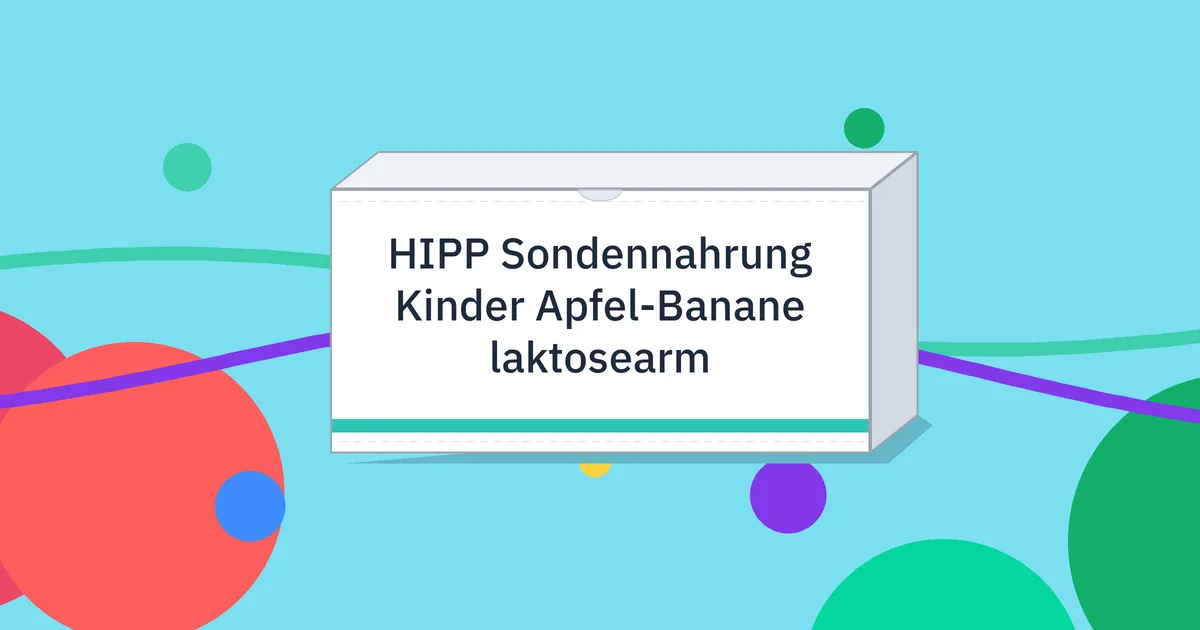 Symbolbild: Packung mit der Aufschrift HIPP Sondennahrung Kinder Apfel-Banane laktosearm (PZN 18371599) – Verfügbarkeit und Bezug in Apotheken in Frankfurt am Main