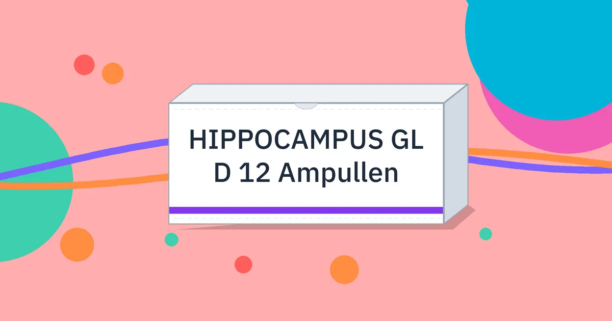 Symbolbild: Packung mit der Aufschrift HIPPOCAMPUS GL D 12 Ampullen (PZN 02878959) – Verfügbarkeit und Bezug in Apotheken in Frankfurt am Main